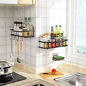 NEFISE 3 Pack Corner Shower Caddy Shower Shelf Adhesive Shower Rack with Hooks,Shower Organizer for Bathroom Toilet Kitchen, Shower Storage for 90° Wall (3-PACK)