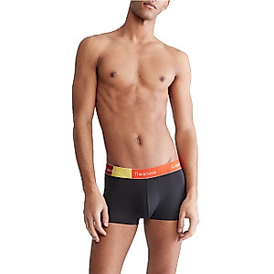Calvin Klein Men's This is Love Pride Colorblock Micro Underwear, Black W/Shocking Blue, M