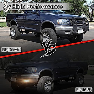 Fog Light for 99-03 Ford F-150 F150, 04 Ford F-150 F150 w/Bulb, 99-02 OEM Ford Expedition, Pair of NIXON OFFROAD Fog Lamp Replacement Clear Lens - H10 12V 42W