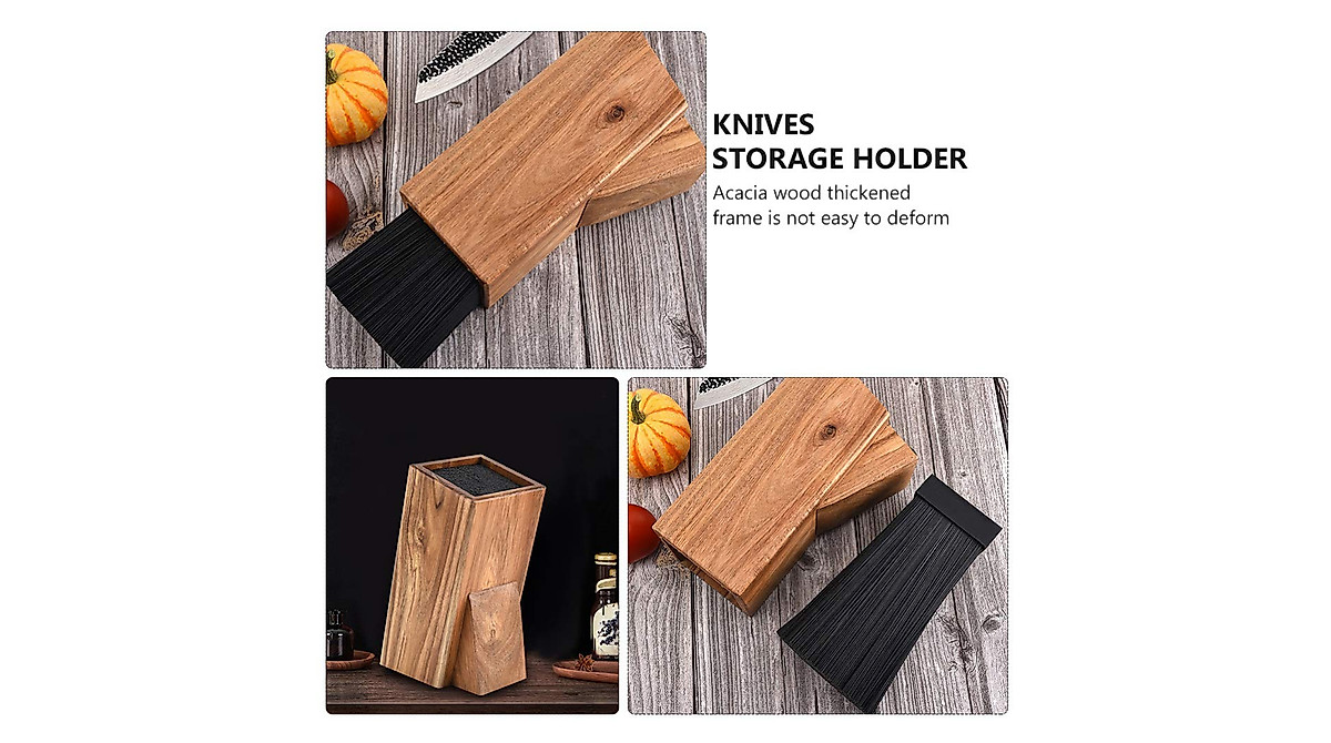 DOITOOL Wooden Knife Block & Storage Rack for Kitchen