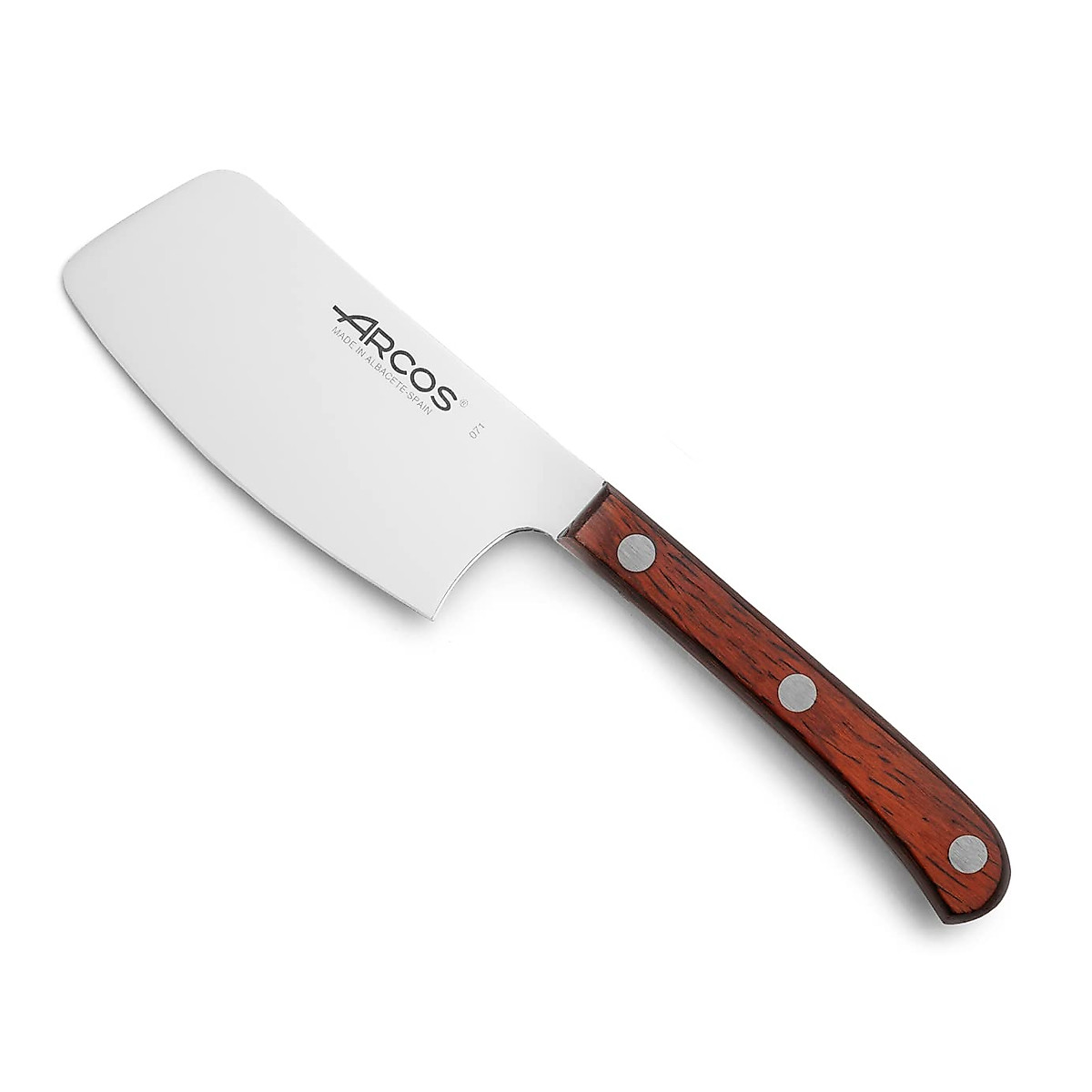 Arcos Steak Knife/Table Knife 4 Inches Nitrum Stainless Steel and 90 mm blade. Steak Knife to Cut Fillets and Grilled Meat. Handle Pack - Wood Brown. Series MESA. Color Brown