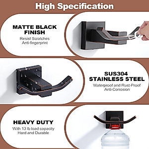 WOWOW Towel Hooks for Bathrooms Oiled Rubbed Bronze, SUS304 Stainless Steel Coat Hook, Bathroom Robe Towel Holder, Heavy Duty Robe Hooks, Bathroom Double Towel Hooks for Coats, sponges, Wall Mount