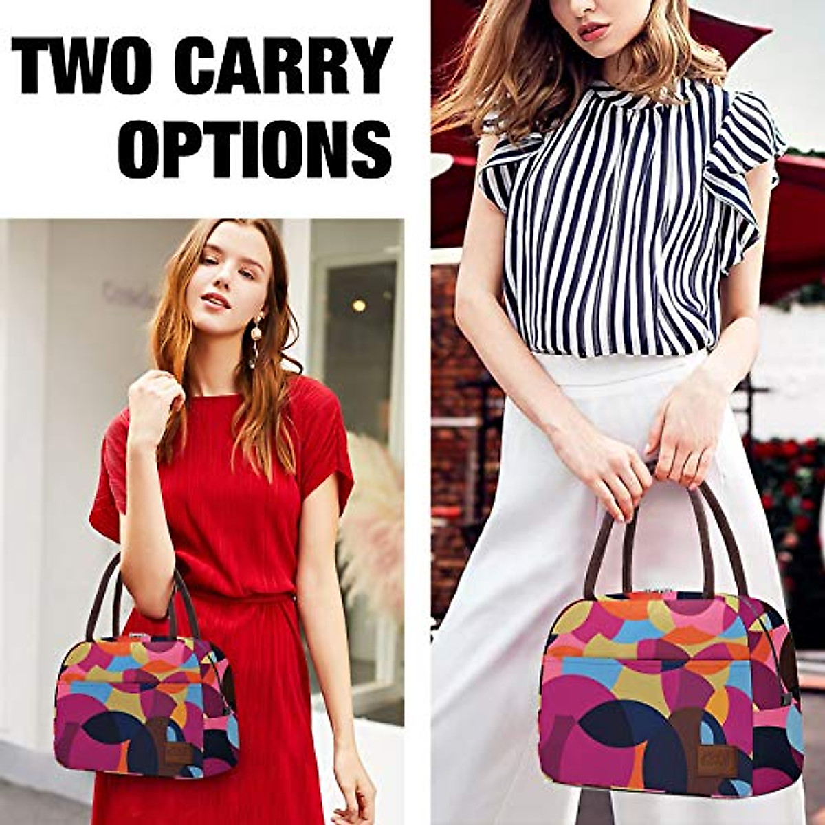 Lunch Bag for Women Adults Insulated Lunch Tote Bags Large Reusable Cooler Purse for Work Picnic Womens Lunch Box Food Containers Thermal Pack Bags Cute Lunchbox - Polka Dot 10L