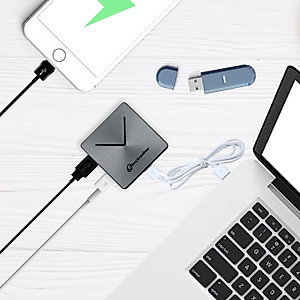 Electraline 500336 USB 2.0 Hub 4 Ports SuperSpeed Aluminium with USB 3.0 Cable 50 cm for iMac, MacBook Air, MacBook Pro, MacBook, Mac Mini, PC and Laptop