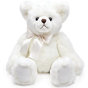 Bearington Aspen, 15.5 Inch White Teddy Bear Stuffed Animal, Vintage Teddy Bear, Makes a Great Gift for Birthday, Anniversary, Holiday, or Graduation