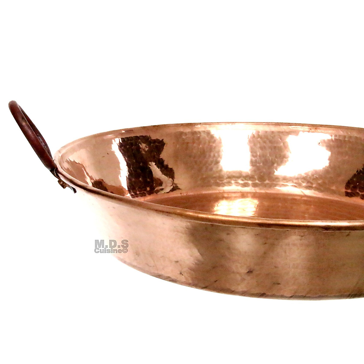 Ematik Paella Pan 13” Cazuela De Cobre 100% Pure Hammered Handmade Copper Classic Traditional Spain Cazo Cazuela Para Seafood