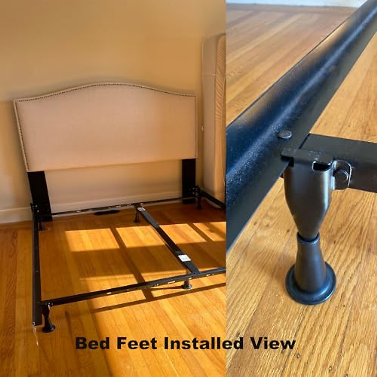 Plastic Bed Frame Feet That Replace Your Wheels. Replace Wheels on Bed Frame with These Replacement Feet to Keep Your Bed Stationary and Protect Floor. Set of 4 Bed Frame Feet Replacements