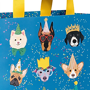 Papyrus 9" Medium Gift Bag (Birthday Dogs) for Birthdays and All Occasions (1 Bag)