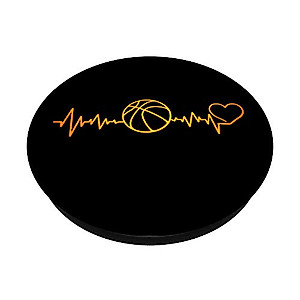 I Love Basketball Heartbeat Basketball Player or Coach PopSockets Swappable PopGrip