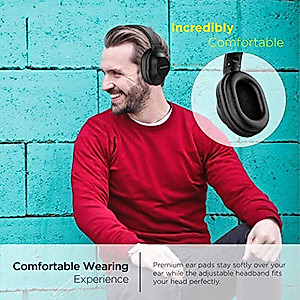 Gigastone Bluetooth Headphones Over Ear, Hi-Fi Stereo Wireless Headset Foldable Soft Earmuffs Around Ear Built-in Mic Wired Mode Compatible with Apple iPhone, Android Phones, PC, Good Looking