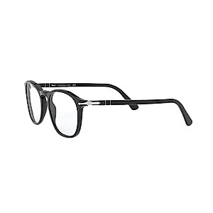 Persol PO3007VM Square Prescription Eyewear Frames, Black/Demo Lens, 50 mm