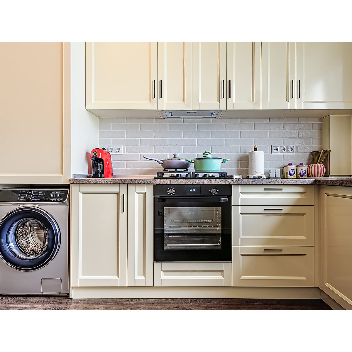 Ravinte 30 Pack Solid 5 Inch Center to Center Slim Square Bar Drawer Handles Kitchen Cabinet Handles Oil-Rubbed Bronze Drawer Pulls Kitchen Cabinet Hardware Kitchen Handles Cabinet Pulls