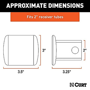 CURT 22110 Chrome Steel Trailer Hitch Cover, Fits 2-Inch Receiver