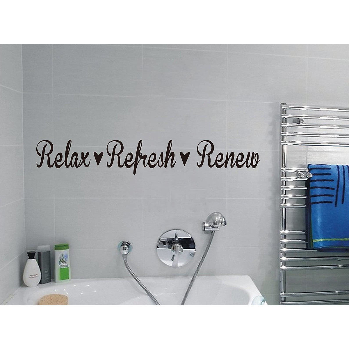 Summerjokes Relax Refresh Renew Funny Wall Sticker Decal Vinyl Sticker, Family Bathroom Toilet Spa Art Wall Decoration (199)