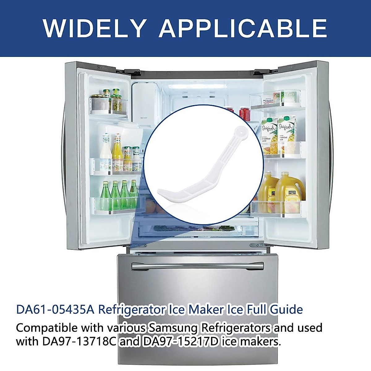 DA61-05435A Refrigerator Ice Maker Ice Full Guide, Shut Off Level Arm Replacement Part fit for Samsung Refrigerators