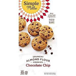 Simple Mills Almond Flour Chocolate Chip Cookies, Gluten Free and Delicious Crunchy Cookies, Organic Coconut Oil, 3 Count (Packaging May Vary) & Almond Flour Baking Mix, Gluten Free Vanilla Cake Mix