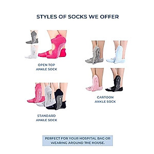 Live Happy Be Healthy Non-Slip Socks Yoga Barre Pilates Hospital Maternity Sock w/Grips for Women Men 2-Pairs Black (Black 1 Pack)