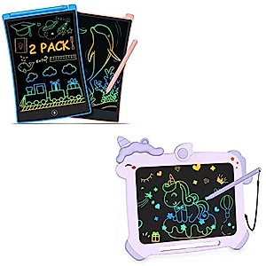 bravokids LCD Writing Tablet 8.5 Inch Toddler Doodle Board, 8.5 inch Colorful Doodle Board 2 Pack