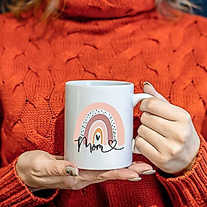 Wisedeal Funny Mom Coffee Mug, Mama Gifts, Novelty Birthday Gifts for Women Mom Grandma Grandmother, Christmas Mug from Dad Daughter or Son, Rainbow Mug Gifts for Mom, Ceramic White 11 Oz