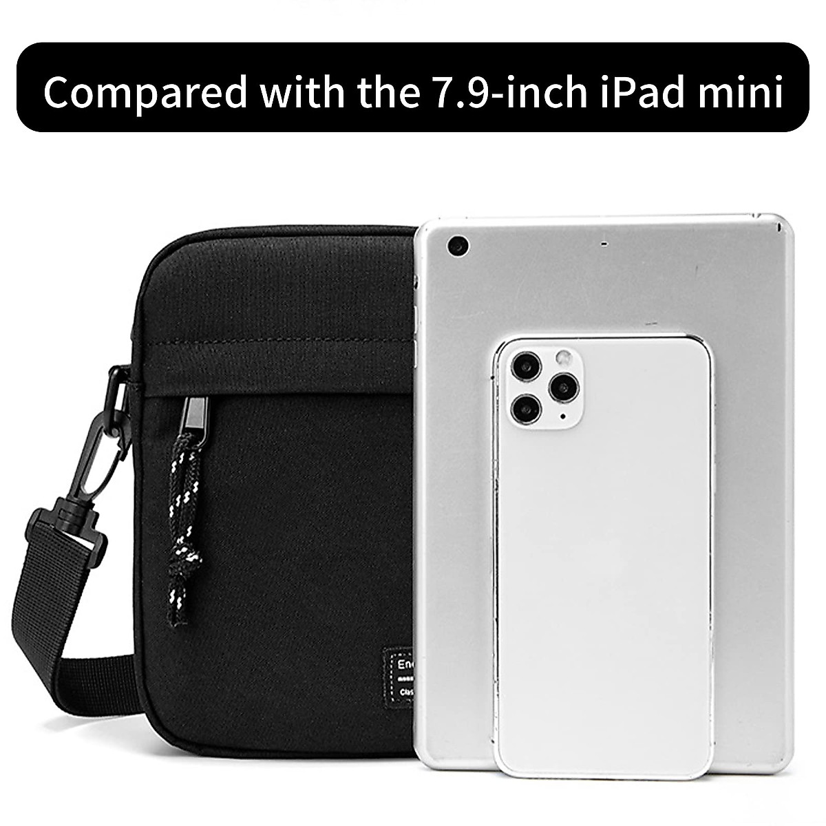 Vaupan Small Crossbody Bag Shoulder Bag For Men, Women Mini Messenger Bag Water Resistant Satchel Bag for Work Travel Business (Black)