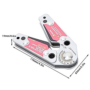 Welders Angle Clamp, 20¡ã-200¡ã Adjustable Angle Positioner, Magnetic Clamp for Metal Welding Processing Tool, 22KG Suction Iron Ability No Fixation Required for Welding