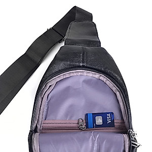 WESTEND Crossbody Leather Sling Bag Backpack with Adjustable Strap