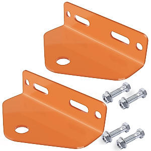 EilxMag Universal Heavy Duty Zero Turn Mower Trailer Hitch - 3/4'' Trailer Hitch Mount - 3/16 Inch Thick and Rugged Steel with 4 Nuts and Bolts (2PCS, Orange)