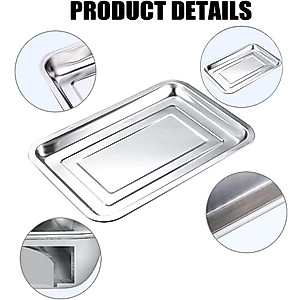 Utoolmart Grill Pan, 320mmx220mm Stainless Steel Baking Sheet Pan, Thickened Barbecue Grilling Plate for Small or Delicate Foods 1Pcs