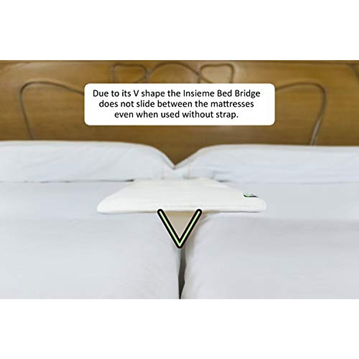 Insieme 12" Extra Wide Bed Bridge Twin to King Converter Kit – Use to Easily Combine 2 Twins to King or Plug Gap Between Split King Adjustable Mattresses. V-Shaped Wedge, Light, Thin & Strapless.