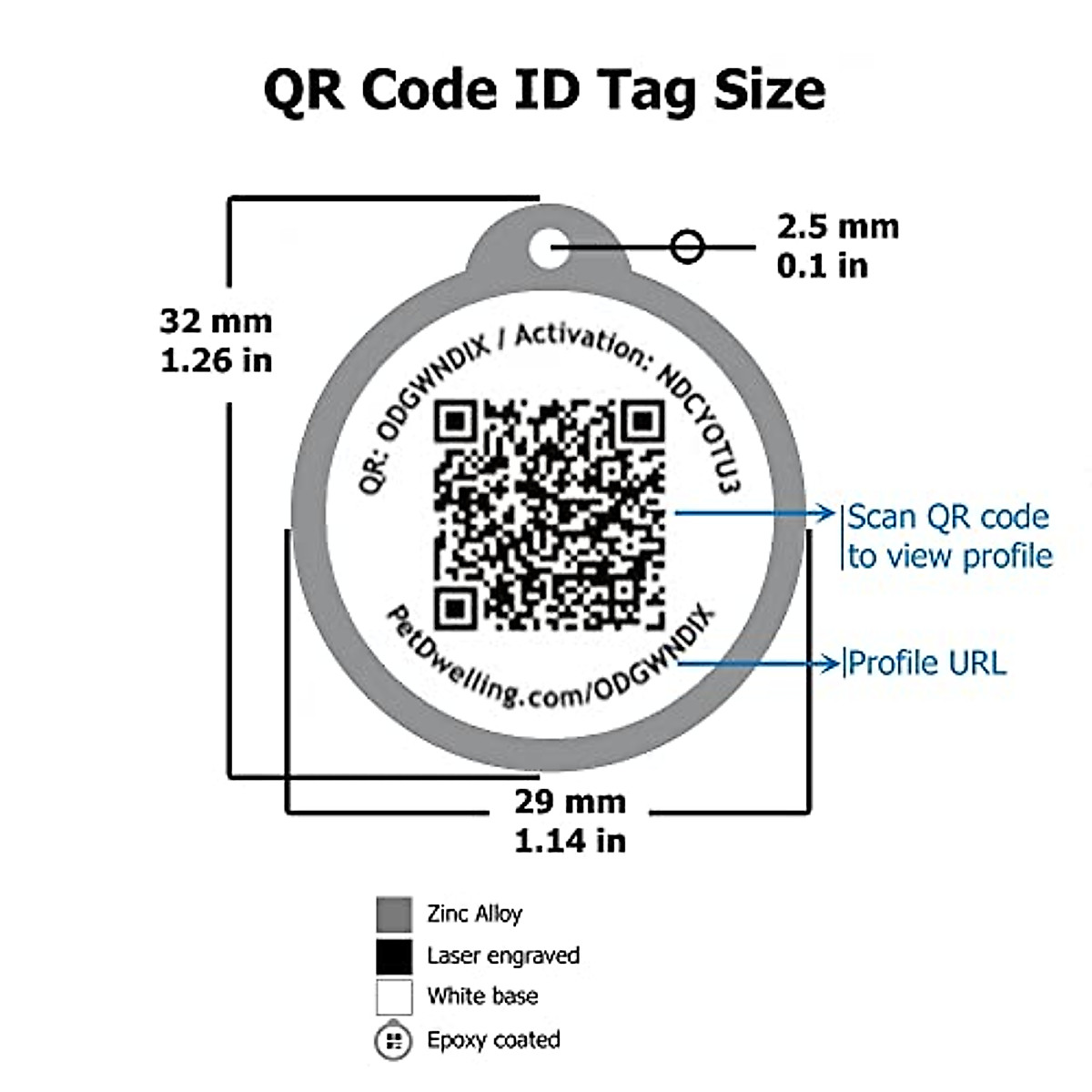 Pet Dwelling Premium QR Code Pet ID Tags - Dog Tags and Cat Tags, Connect to Online Pet Profile, Receive Instant Scanned Tag Location Email Alert(Lux Black Paw)