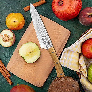 Moorhaus 8" Kitchen Knife, Stainless Damascus Steel 67 Layer - Razor Sharp, Superb Edge Retention, Stain & Corrosion Resistant Chefs Knives