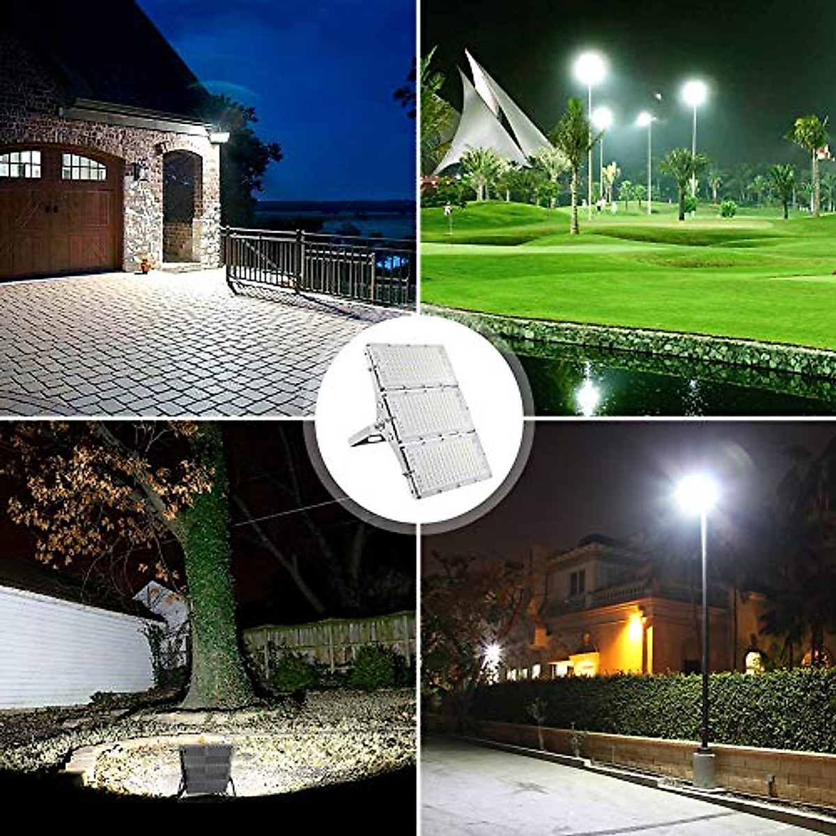 CHARON 300W LED Flood Light, 24000LM Super Bright Outdoor Security Lights with Wider Lighting Angle, 6000K Daylight White, IP66 Waterproof Outdoor Lighting for Garage, Garden, Lawn, Yard, Parking Lot