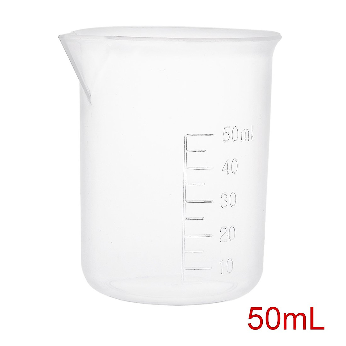 uxcell Measuring Cups 50ml PP Plastic Graduated Beaker Transparent for Lab Kitchen liquids 6pcs