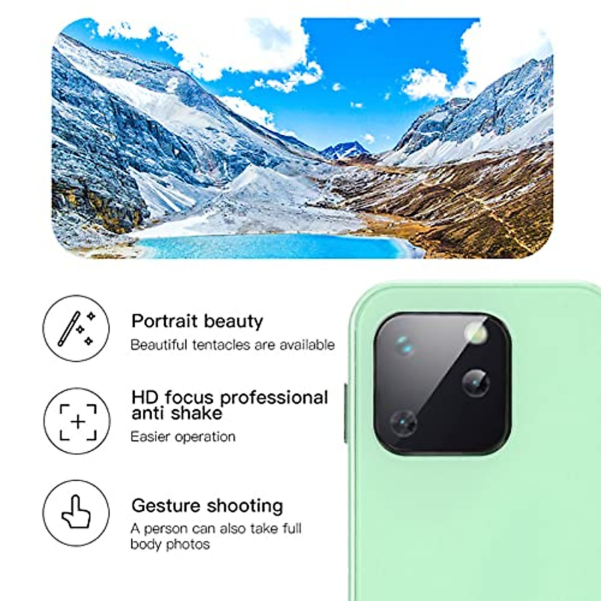 XS13 3G Mini Smartphone, 2.5Inch HD Touchscreen, 1GB RAM 8GB ROM, 1580mAh Battery, for Android 6.0 System, with Bluetooth, WiFi, GPS, Cute Smartphone, Ideal Gift for Kids(Green)