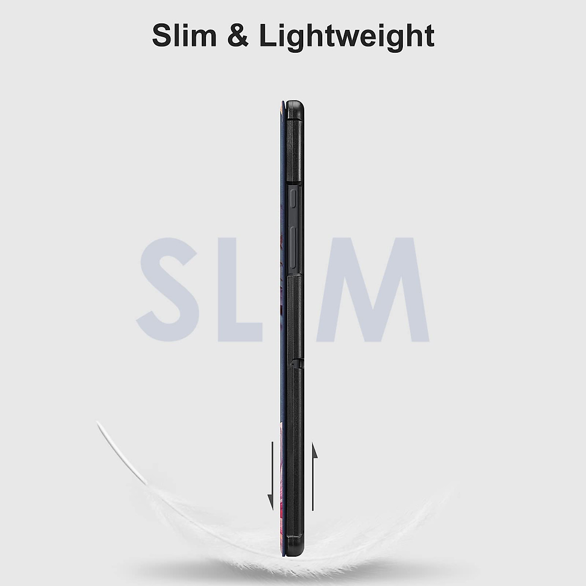 Fintie Slim Case for Samsung Galaxy Tab A8 10.5 Inch 2022 Model (SM-X200/X205/X207), Ultra Thin Lightweight Hard Back Shell Tri-Fold Stand Cover with Auto Wake/Sleep, Blooming Hibiscus