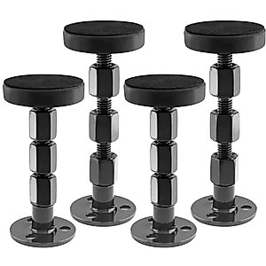 Litoexpe 4 Pcs Adjustable Threaded Bed Frame Anti-Shake Tool, Black Headboard Stoppers Bedside Anti Shake Tool for Beds, Cabinets, Sofa (30-110mm/ 1.18"-4.33")