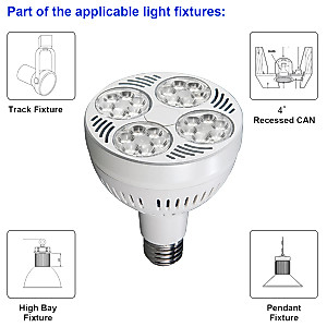 VAKESUN LED PAR30 Spotlight 35W 2900 Lumen 10000K 45° Cool White for Jewelry Lighting for Commercial Lighting
