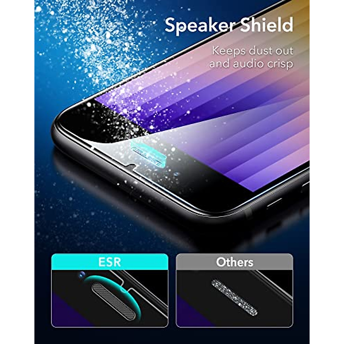 ESR Tempered-Glass Screen Protector Compatible with iPhone SE 3/SE 2 (2022/2020) and iPhone 8/7, Easy Installation Frame, Scratch Resistant, Case Friendly, 2 Pack