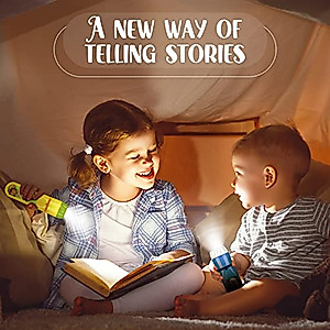 4 Pcs Slide Projector Torch Projection Light Projector Toy Flashlight Educational Learning Bedtime Night Light for Kids Dinosaur Space Ocean Nature Animal (176 Images, 22 Themes)