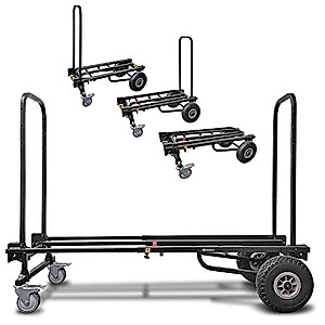 AxcessAbles Heavy Duty Folding Equipment Dolly Cart with Wheels | 700lb Capacity | DJ Equipment Cart | Moving Hand Truck Dolly | Telescoping Frame to 4.6ft.| Production Multicart | Fully Assembled