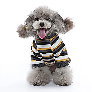 Loyalfurry Dog Pajamas for Small Dogs Pjs Clothes Soft Striped Sleeper Outfit for Pet Doggie Cat Christmas Holiday Wear (Medium, Gray)