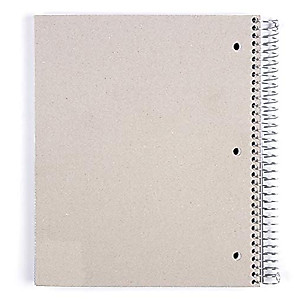 Mintra Office Durable Spiral Notebooks, 5 Subject, (Salmon, College Ruled 1pk), 200 Sheets, 5 Poly Pockets, Moisture Resistant Cover, School, Office, Business, Professional