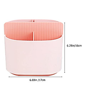 Luxshiny Kitchen Utensil Holder 4 Compartments Kitchen Countertop Organizer Cooking Utensil Caddy with Drainage Hole for Countertop Pink