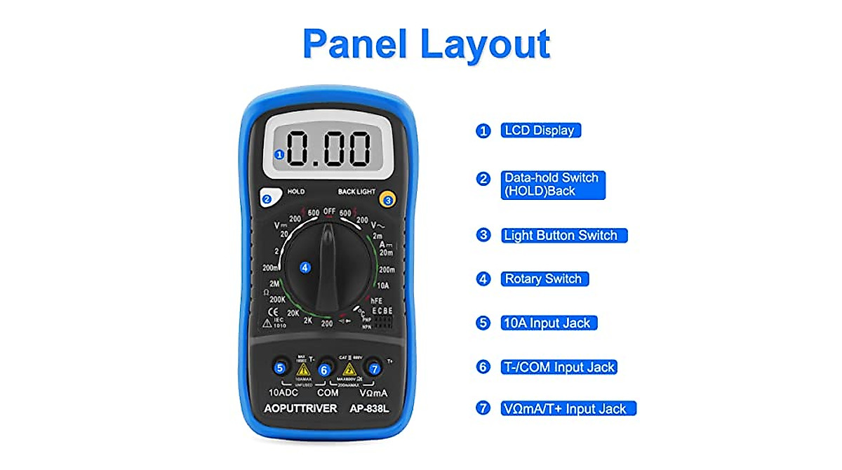 Digital Multimeter AP-838L - Accurate Electric Testing Tool