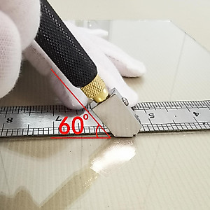 youkzuan Glass Cutter 2mm-20mm, Professional Carbide Tungsten Glass Cutters Tools, Brass Oil Fed Pencil Style Glass Cutting Tool for Tiles, Mosaic, Mirror