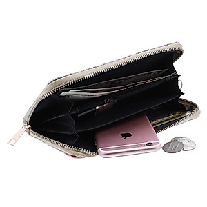 Printed Sparkly Design Patterned Zippered Wallet-Cosmetic Light Blue