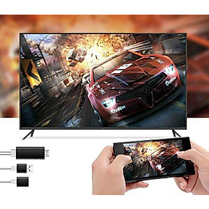 VAKABOX HD USB to HDMI Digital AV Adapter Cable Plug and Play Miracast AirPlay Mirroring HDTV Adapter Compatible with iPhone 12/11/XR XS/8/8Plus, 7/7S/6/6S, Android 5.0 or Higher Smartphones, Tablets