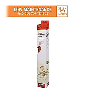 Zilla Reptile Pet Terrarium Floor Liners Brown 30BR/40BR/50/65 Gallon, 17.25" x 35.25"