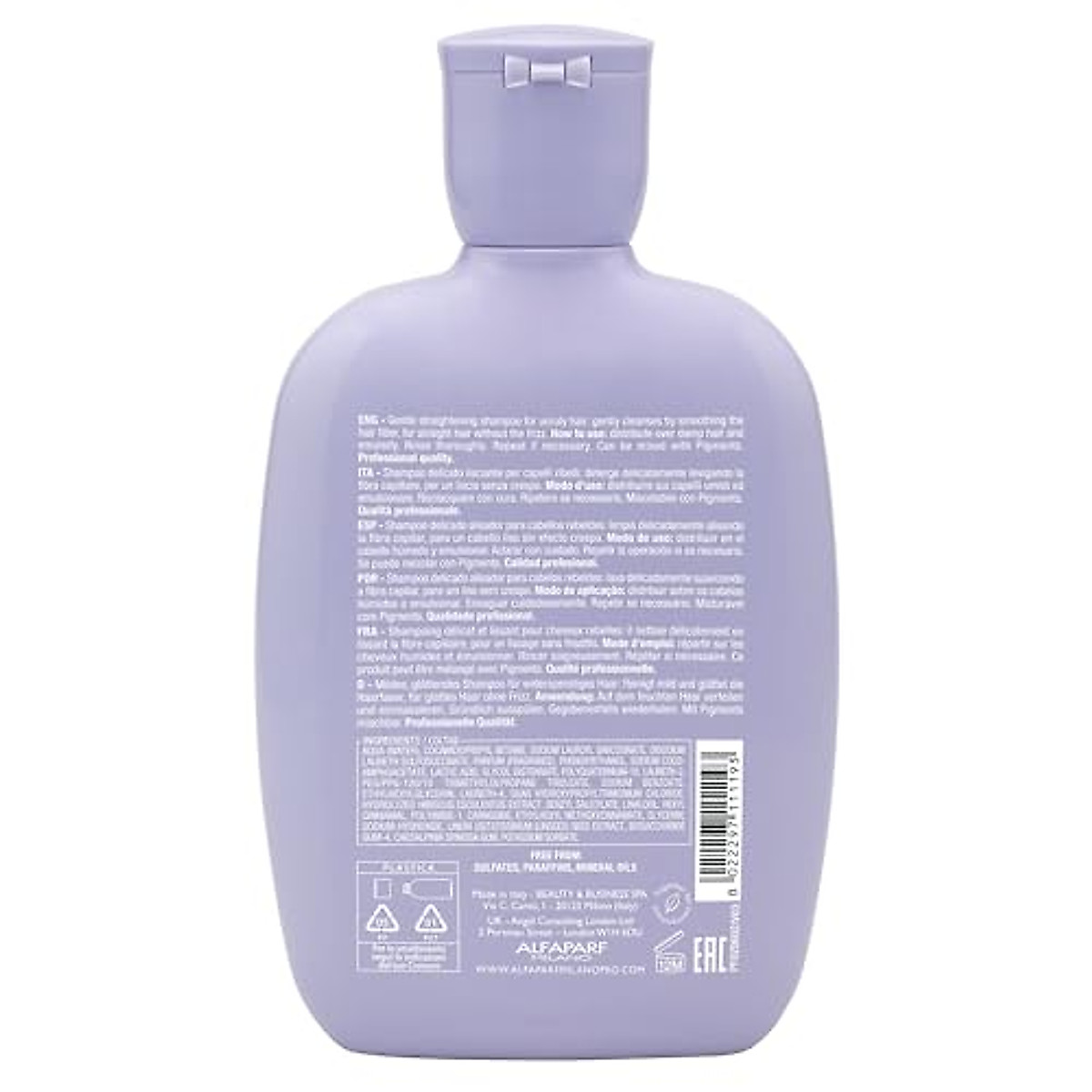Alfaparf Milano Semi Di Lino Smoothing Sulfate Free Shampoo - Anti Frizz Hair Care & Cleansing Shampoo to Revitalize Dry Hair & Restore Shine (8.45 oz)