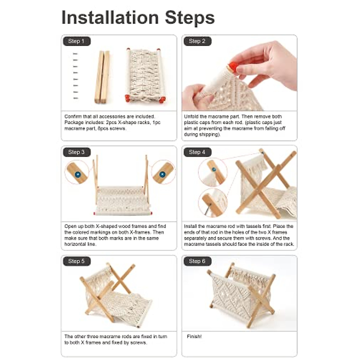 Mkono Macrame Magazine Rack Boho Magazine Holder Storage Standing Basket for Books, Newspapers, Swaddle Blanket, Living Room, Bathroom, Office, Nursery, Home Decor, Small Size, 11.22’’L x 7.5’’W